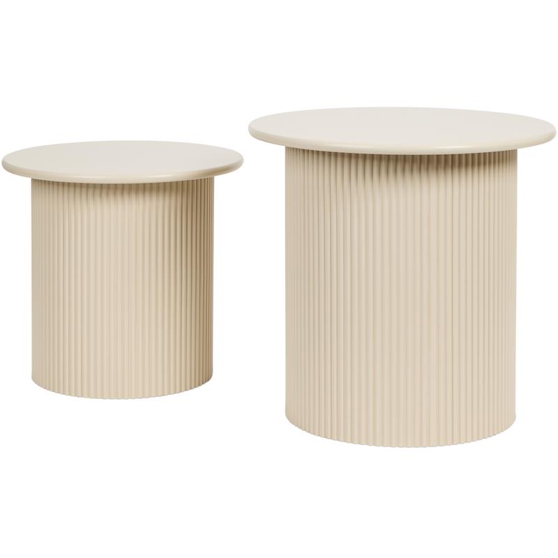 Ribbed Side Table Set Taupe | Action Webshop NL