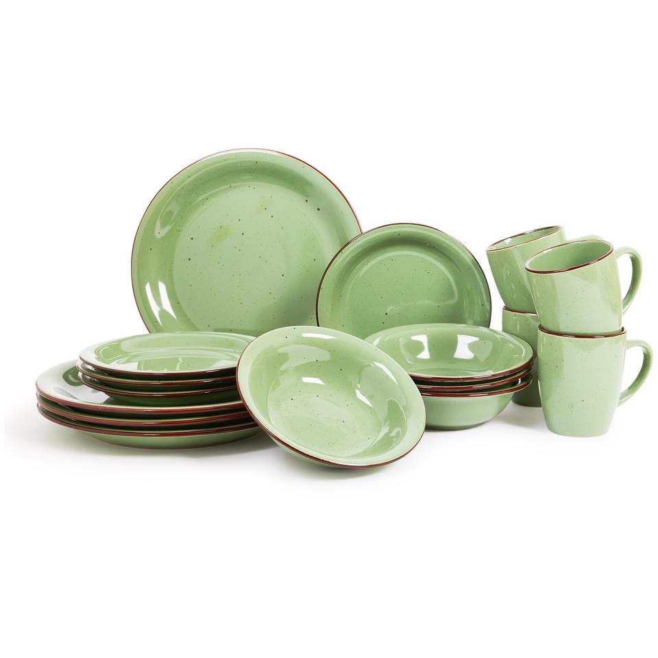 16-delige serviesset - groen | Action Webshop NL