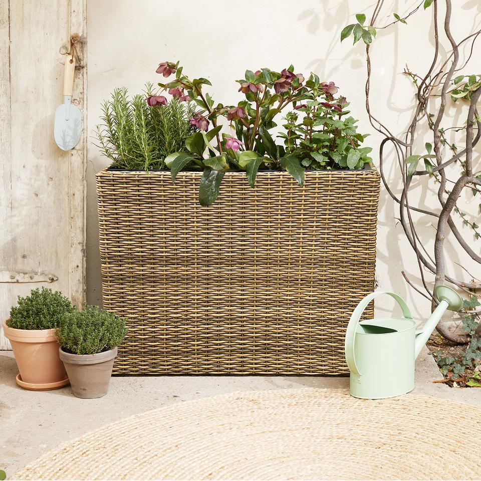 Rattan plantenbak 3-in-1 70 x 24 x 60 cm | Action Webshop NL