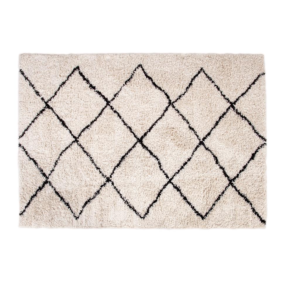 Cream rug with chequered pattern | Action Webshop NL