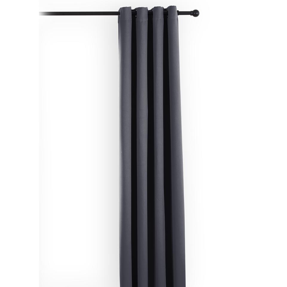 Kant-en-klaar verduisterend gordijn met ringen - Grijs | Action Webshop