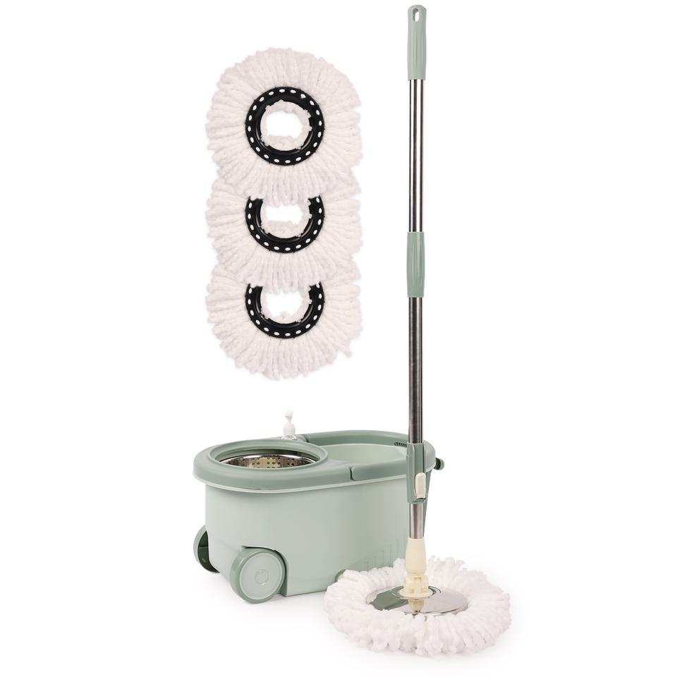 Mop set with four mops, bucket and soap dispenser | Action Webshop NL