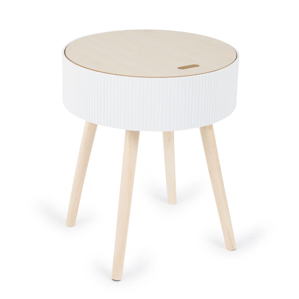 Nachtkastje rond wit Ø 38 x 47,5 cm | Action Webshop BE